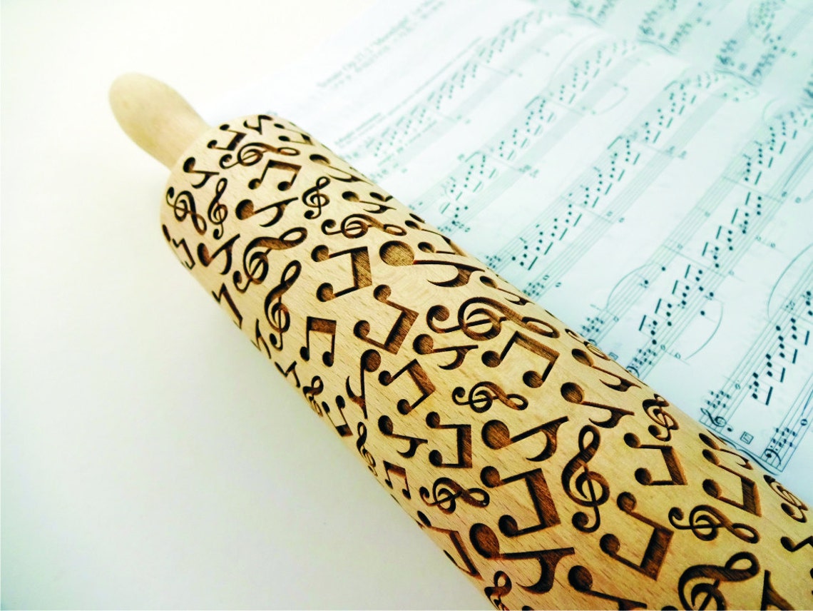 Rolling Pin MELODY. Embossing Rolling Pin With Musical Notes | Etsy