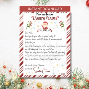 Santa Letter Editable Template Printable Instant Download - Etsy