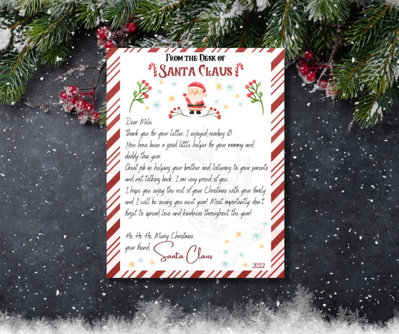Santa Letter Editable Template Printable Instant Download - Etsy