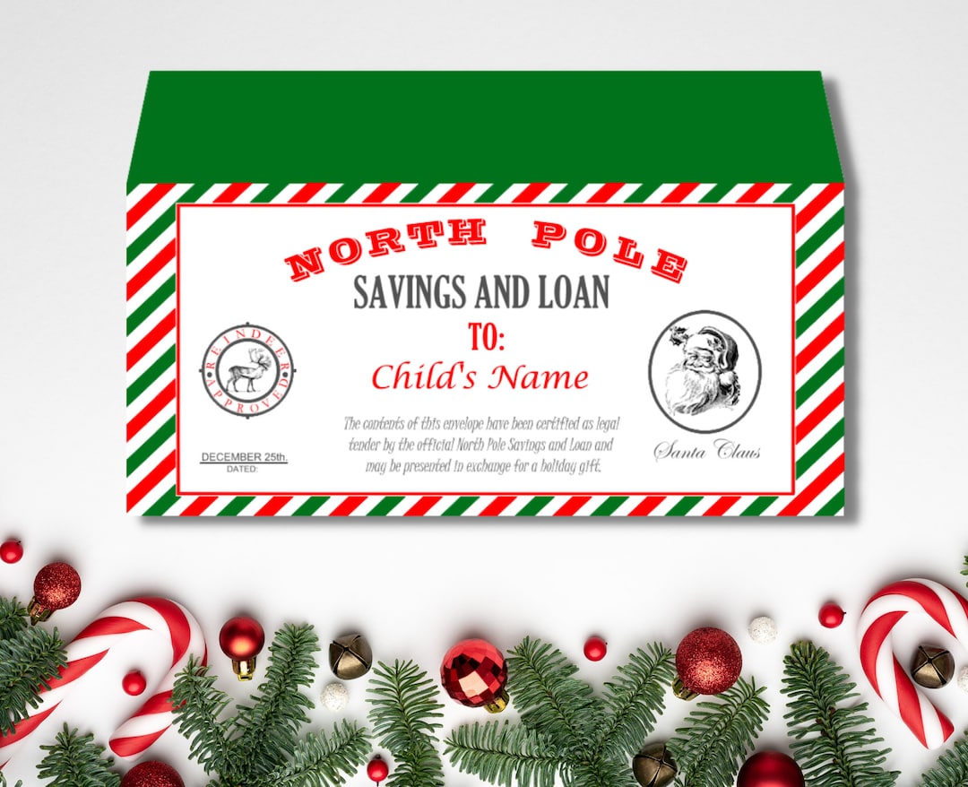 EDITABLE Santa Envelope From Santa - INSTANT DOWNLOAD - Etsy