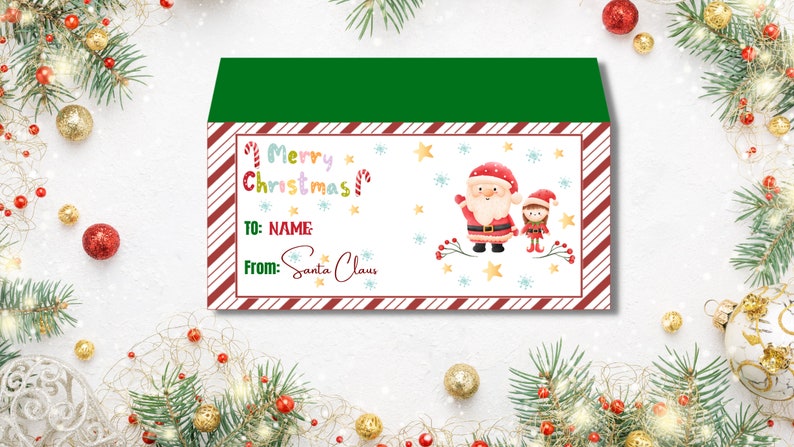 EDITABLE Santa Envelope From Santa - INSTANT DOWNLOAD - Etsy