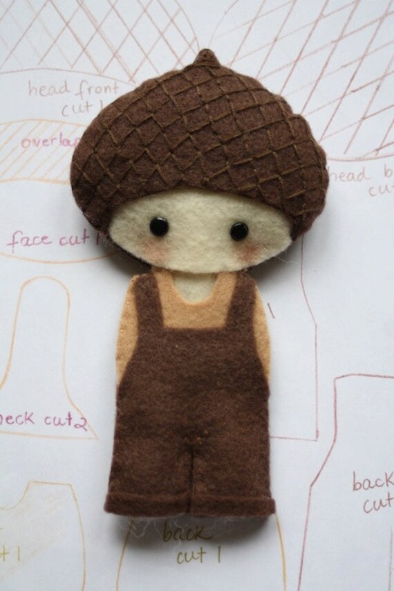 Level Easy PDF Pattern 5 Soft Acorn Sprite Doll Felt | Etsy
