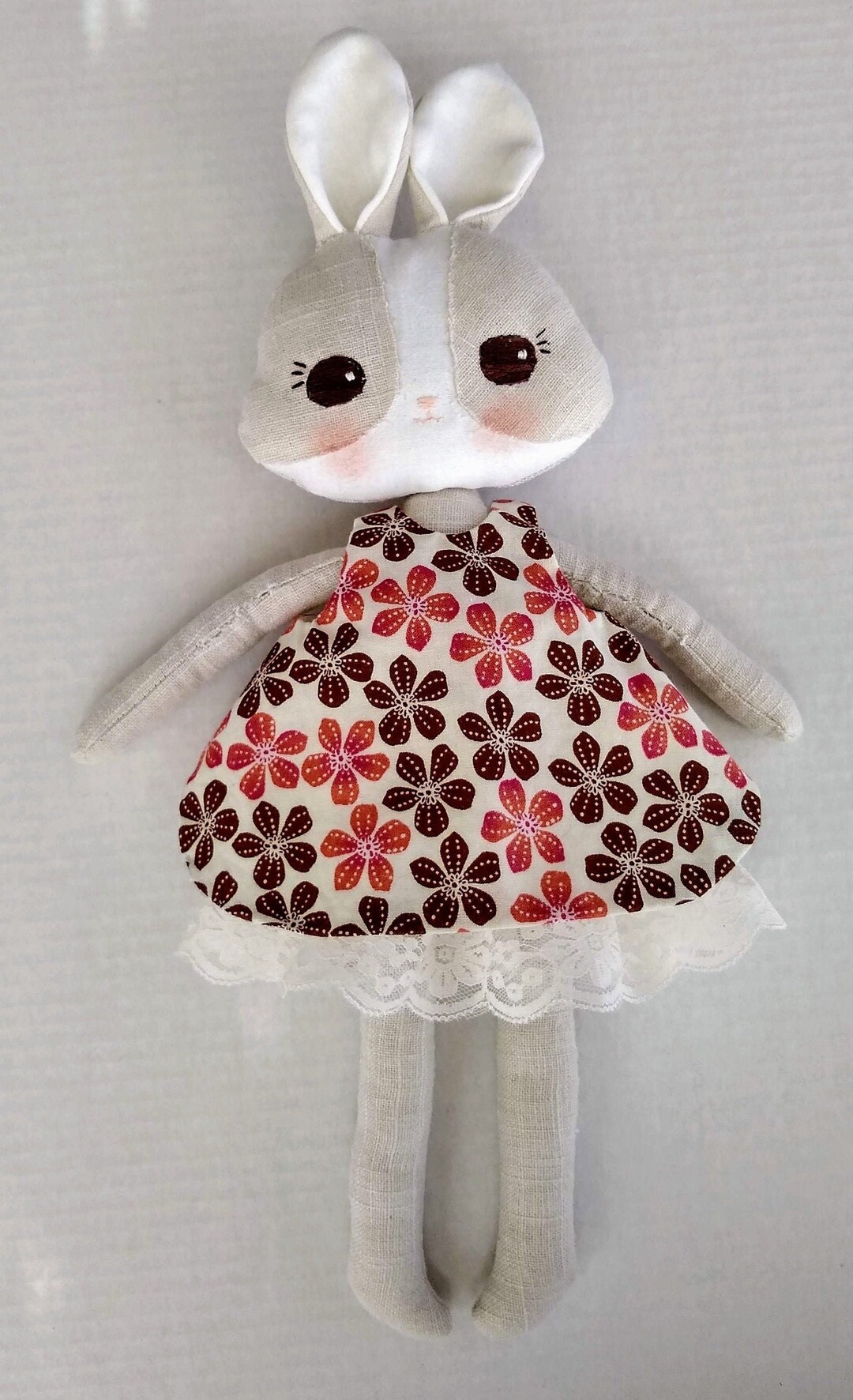 PDF Digital Doll Pattern- Sewing Template and Instructions. 14" Bunny ...