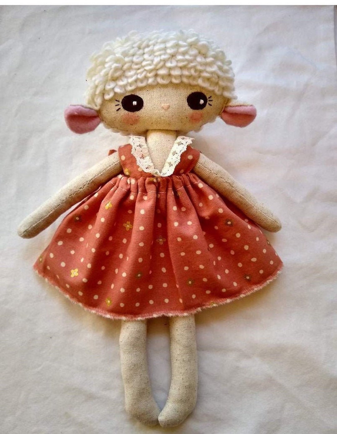 PDF Digital Doll Pattern- Sewing Template and Instructions. 14" Lamb ...