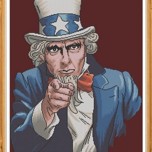 Uncle Sam - Counted Cross Stitch Pattern (x-stitch PDF) - Etsy