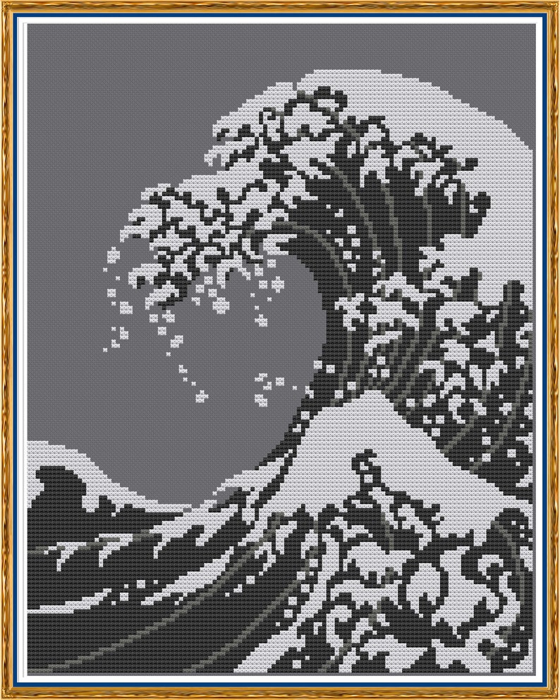 Wave Counted Cross Stitch Pattern x-stitch PDF - Etsy