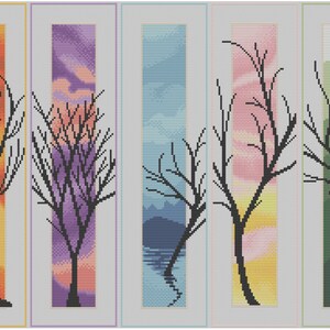 Five Trees - Counted Cross Stitch Pattern (x-stitch PDF) - Etsy