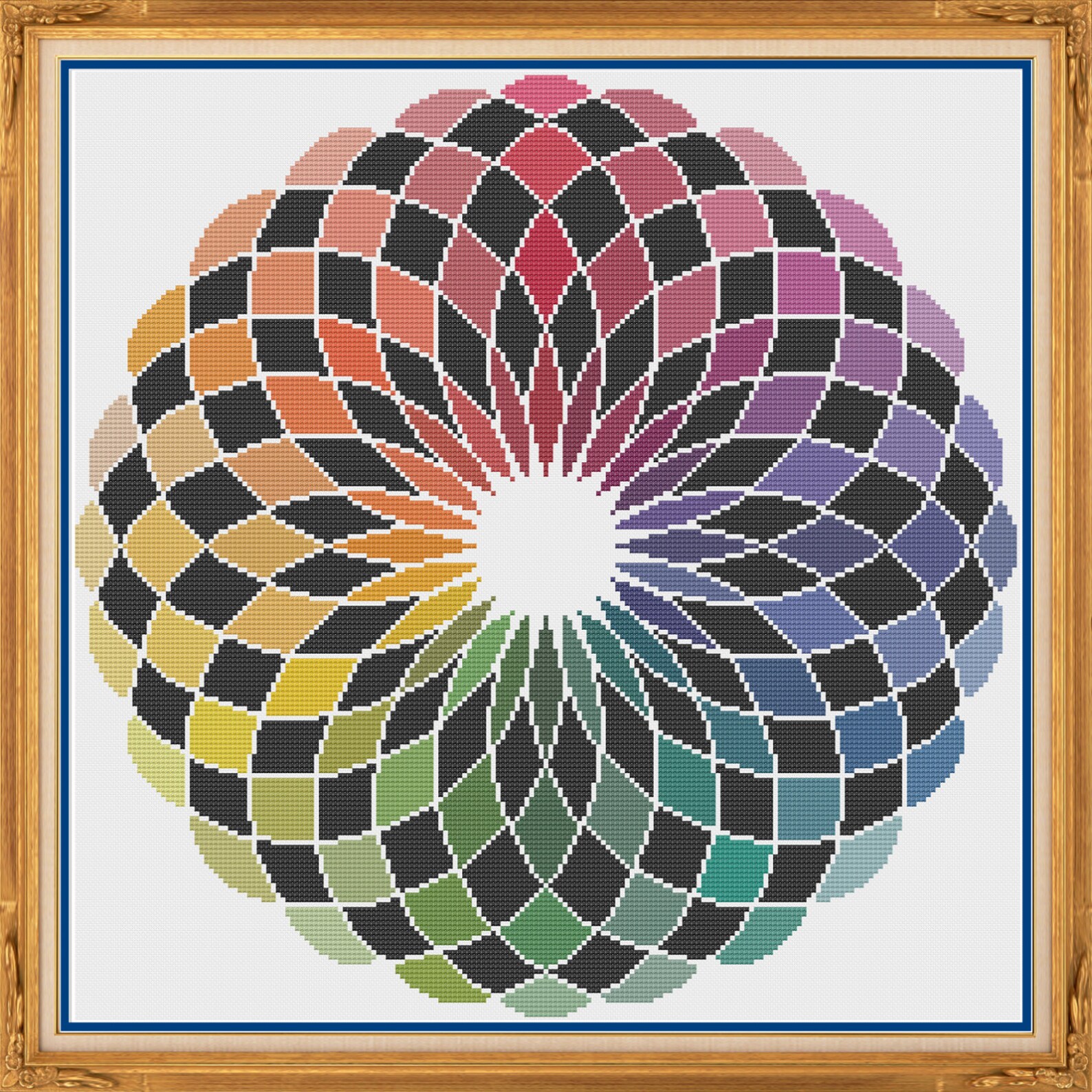 Geometric 13 - Color Wheel - Counted Cross Stitch Pattern (x-stitch PDF ...