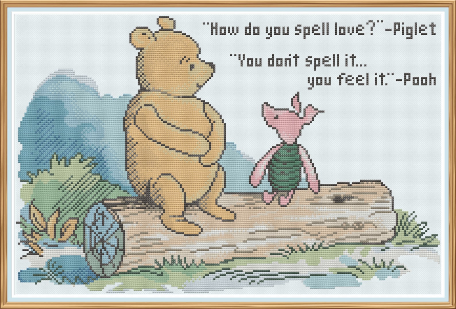Winnie the Pooh - How Do You Spell Love? - Counted Cross Stitch Pattern ...