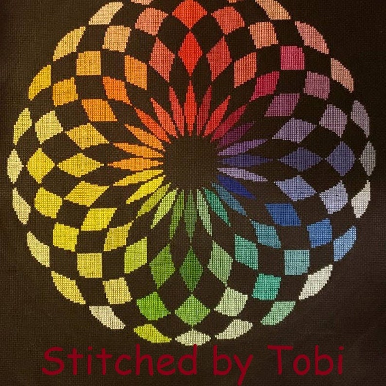 Geometric 13 - Color Wheel - Counted Cross Stitch Pattern (x-stitch PDF ...