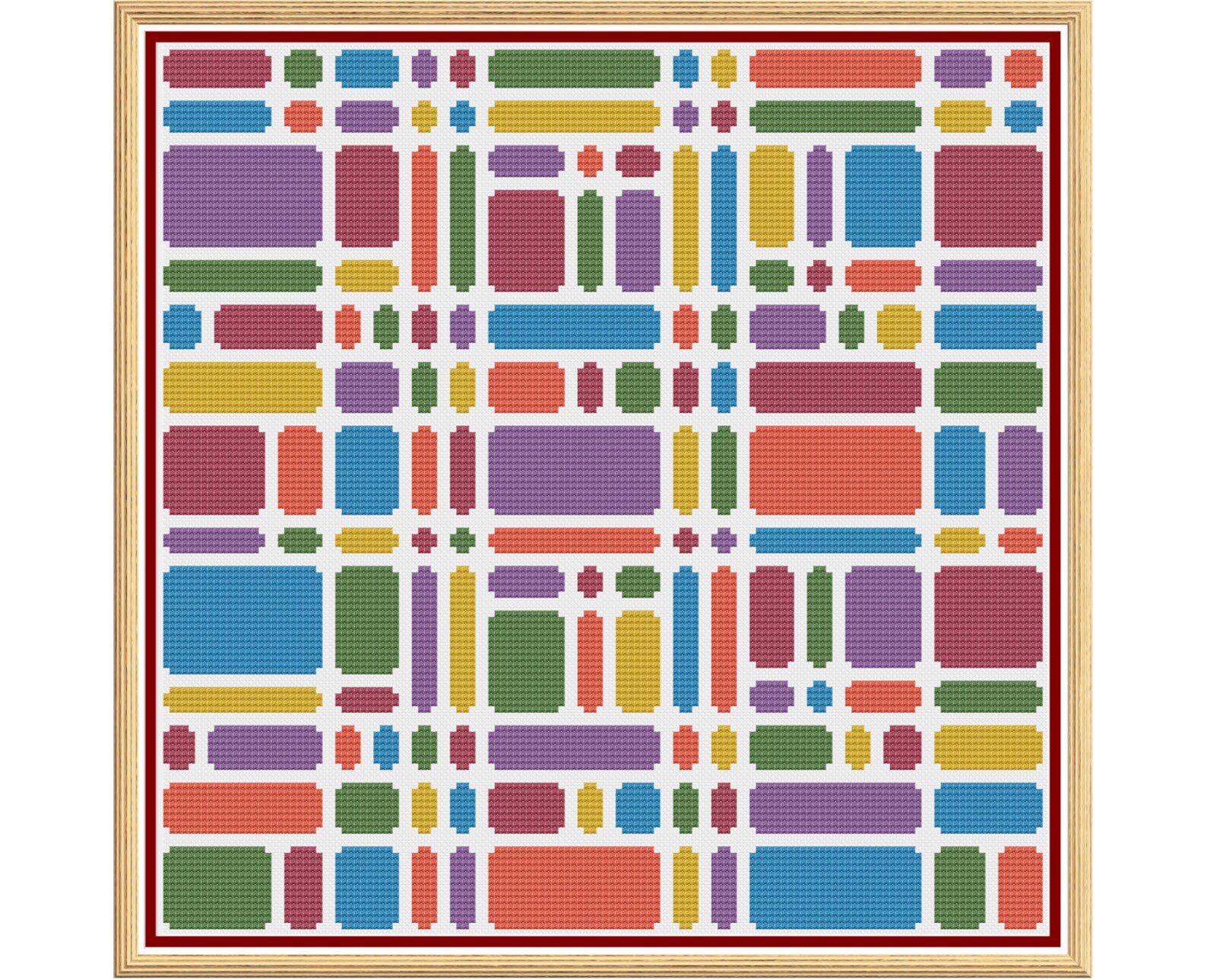 Geometric 7 Bricks Counted Cross Stitch Pattern x-stitch - Etsy Australia