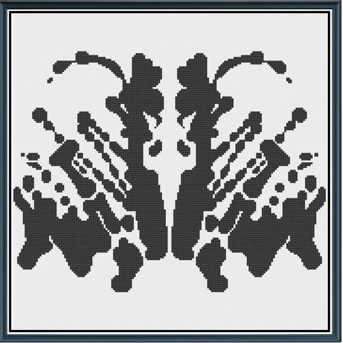 Rorschach Ink Blot 6 Counted Cross Stitch Pattern x-stitch | Etsy
