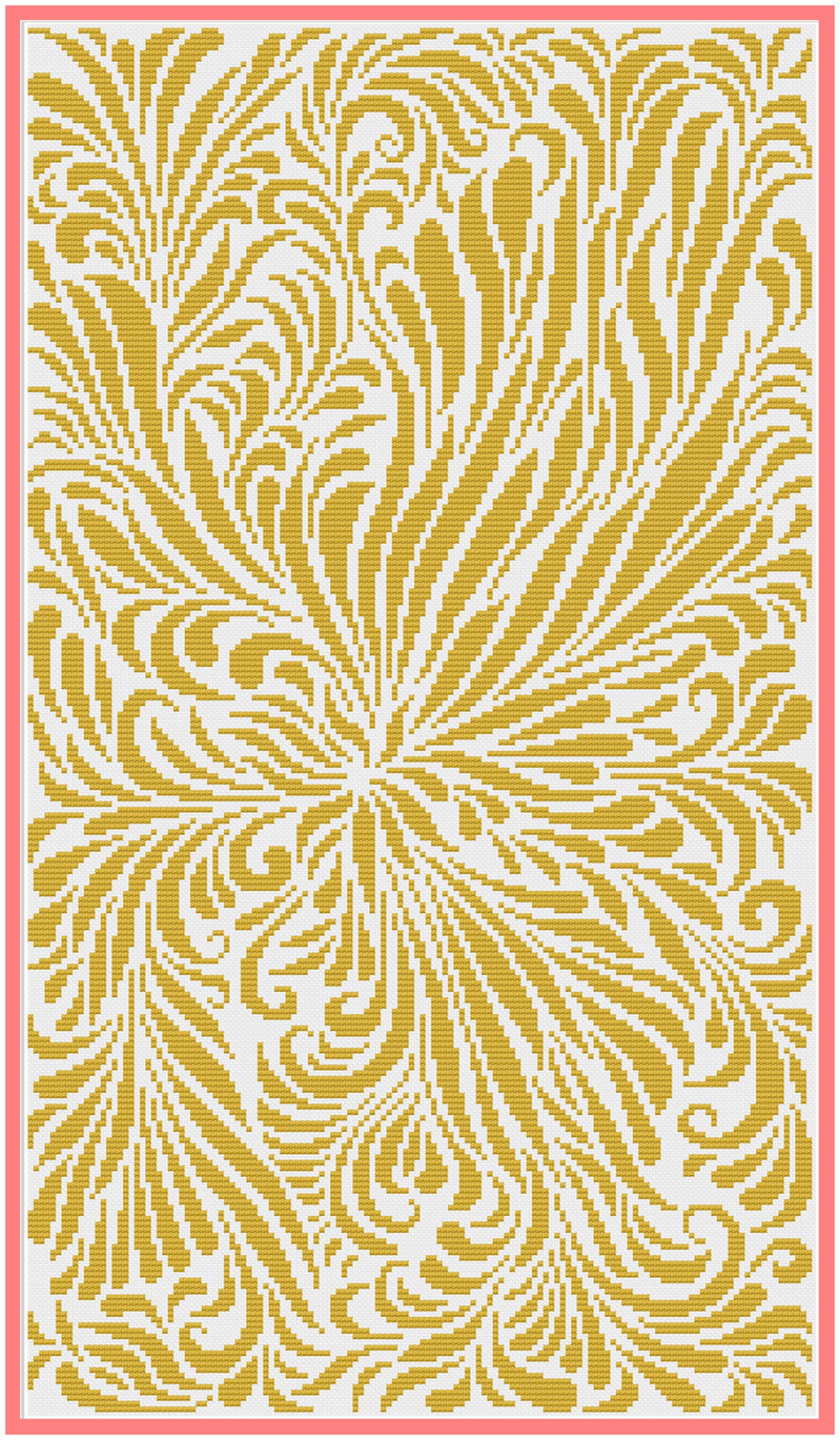 Abstract 2 Brocade Counted Cross Stitch Pattern x-stitch - Etsy