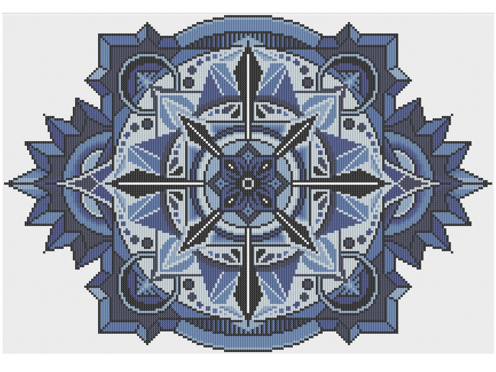 Geometric 18 Compass Counted Cross Stitch Pattern | Etsy