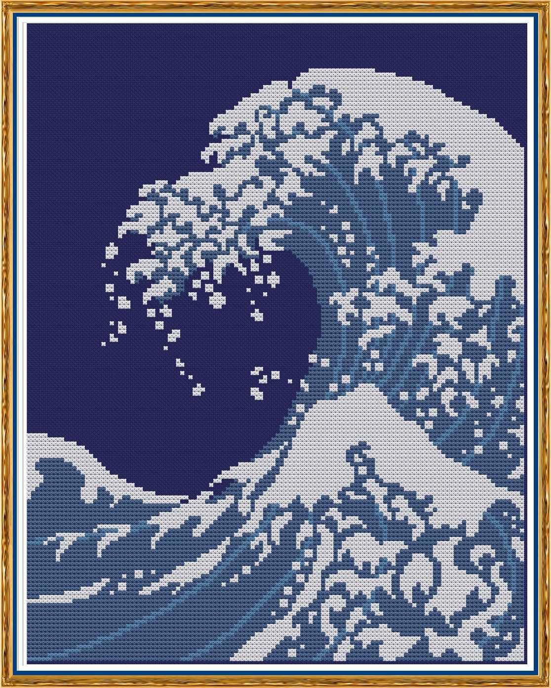 Wave Counted Cross Stitch Pattern x-stitch PDF - Etsy
