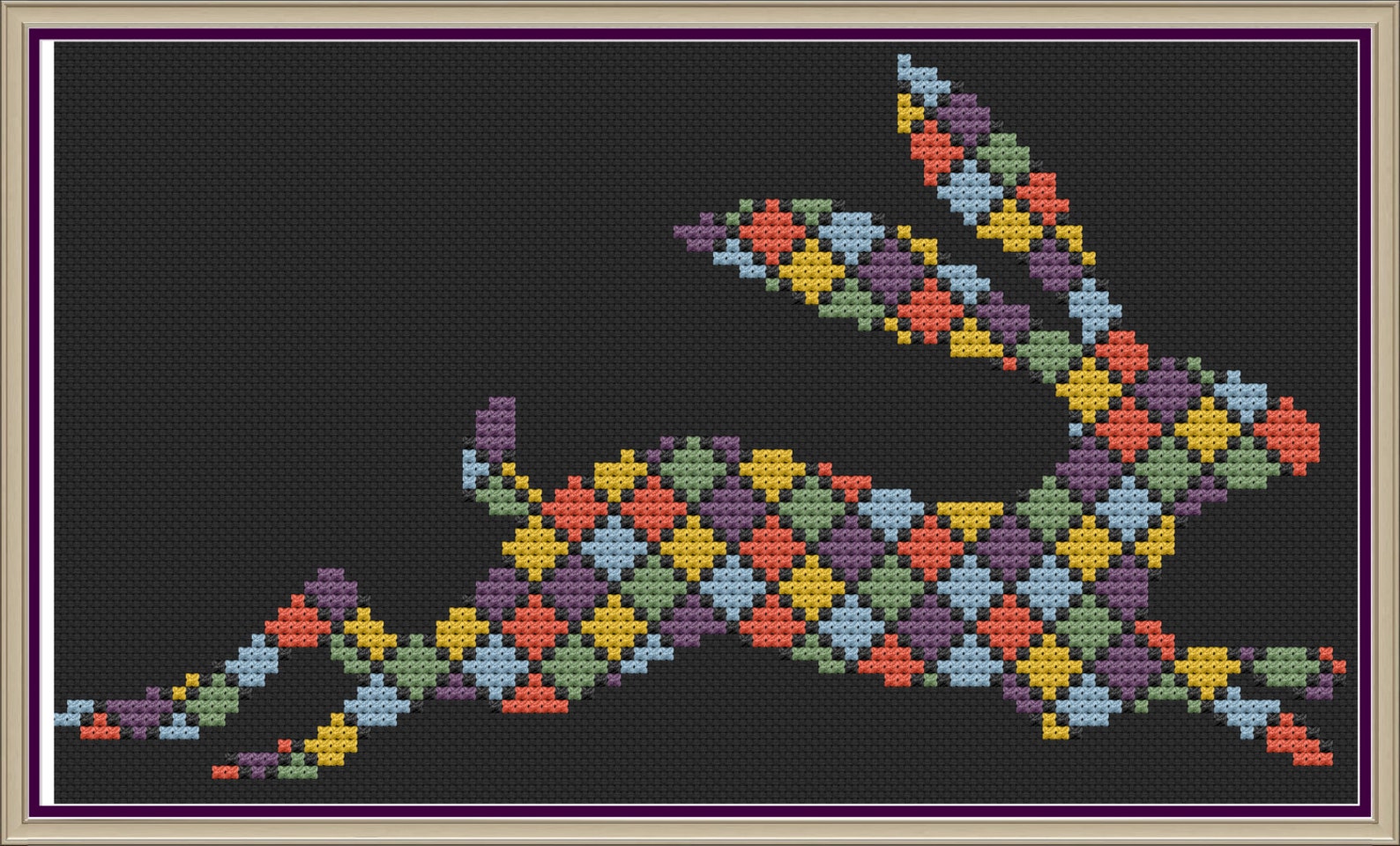 Harlequin Hare Counted Cross Stitch Pattern x-stitch PDF | Etsy