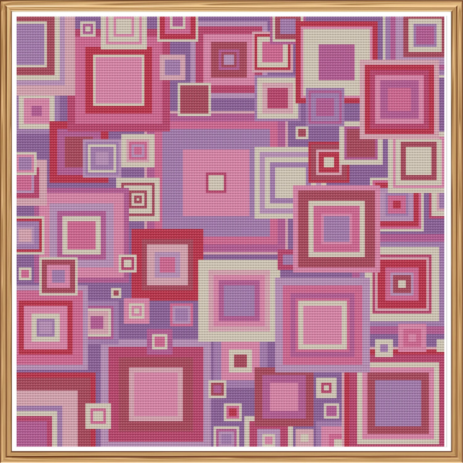 Geometric 5 - Retro Frames - Counted Cross Stitch Pattern (x-stitch PDF ...