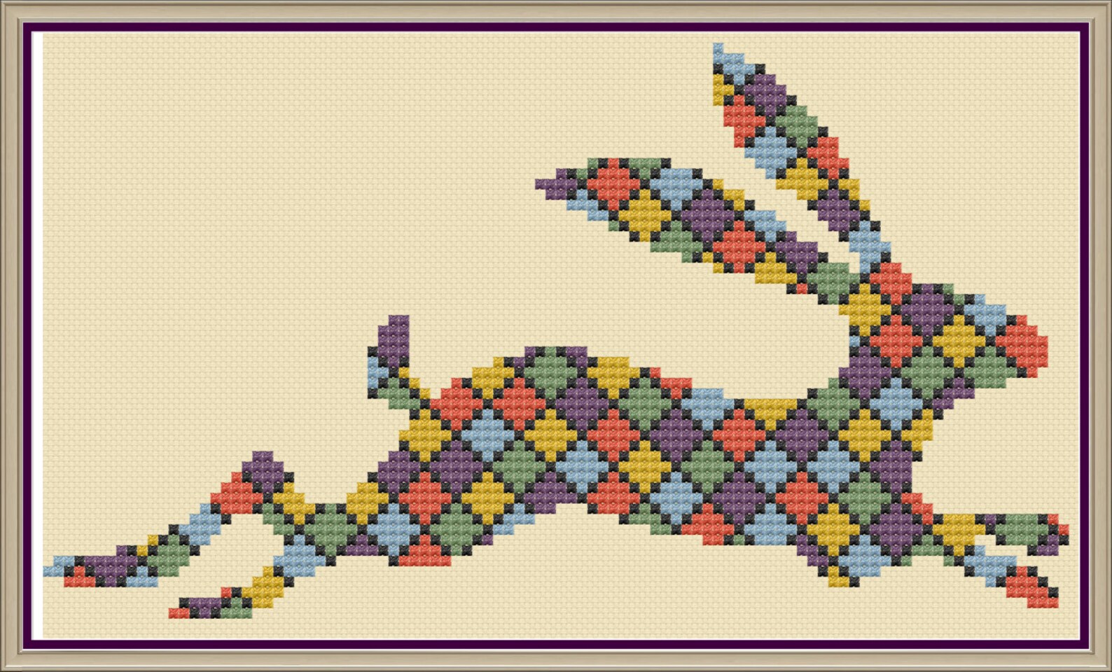 Harlequin Hare - Counted Cross Stitch Pattern (x-stitch PDF) - Etsy