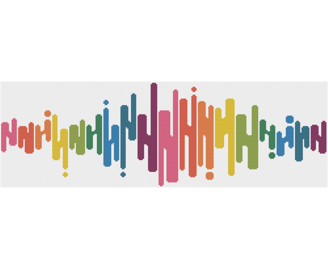 Abstract 3 - Rainbow Conga - Counted Cross Stitch Pattern (x-stitch PDF ...