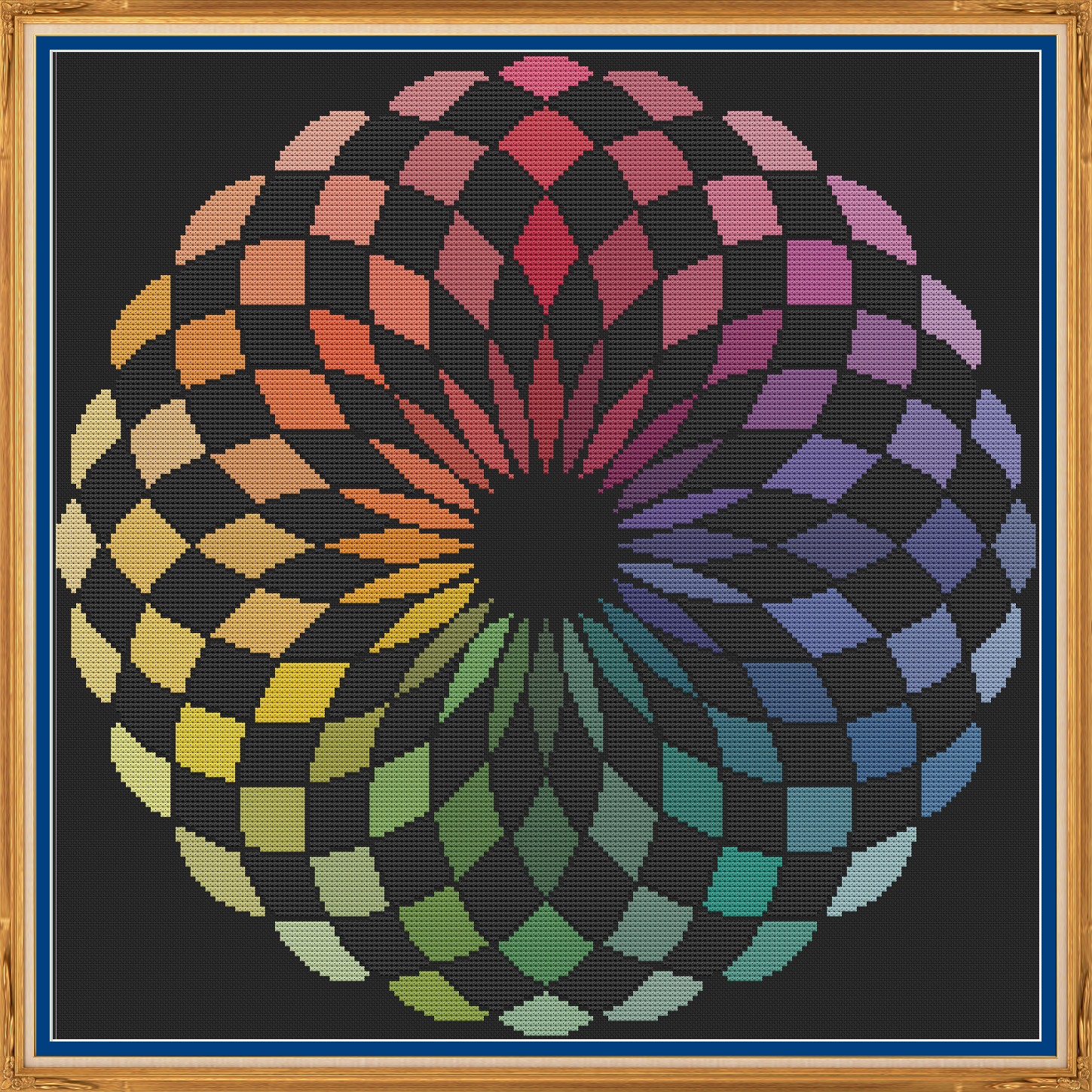 Geometric 13 - Color Wheel - Counted Cross Stitch Pattern (x-stitch PDF ...