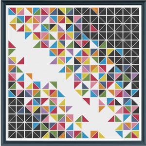 Geometric 14 Deconstructed Triangles Counted Cross Stitch Pattern x ...
