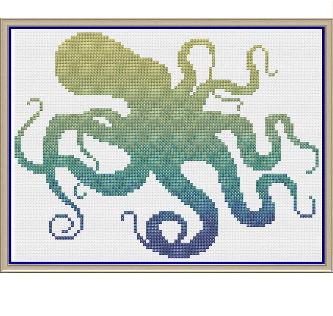 Ombre Octopus - Counted Cross Stitch Pattern (x-stitch PDF) - Etsy