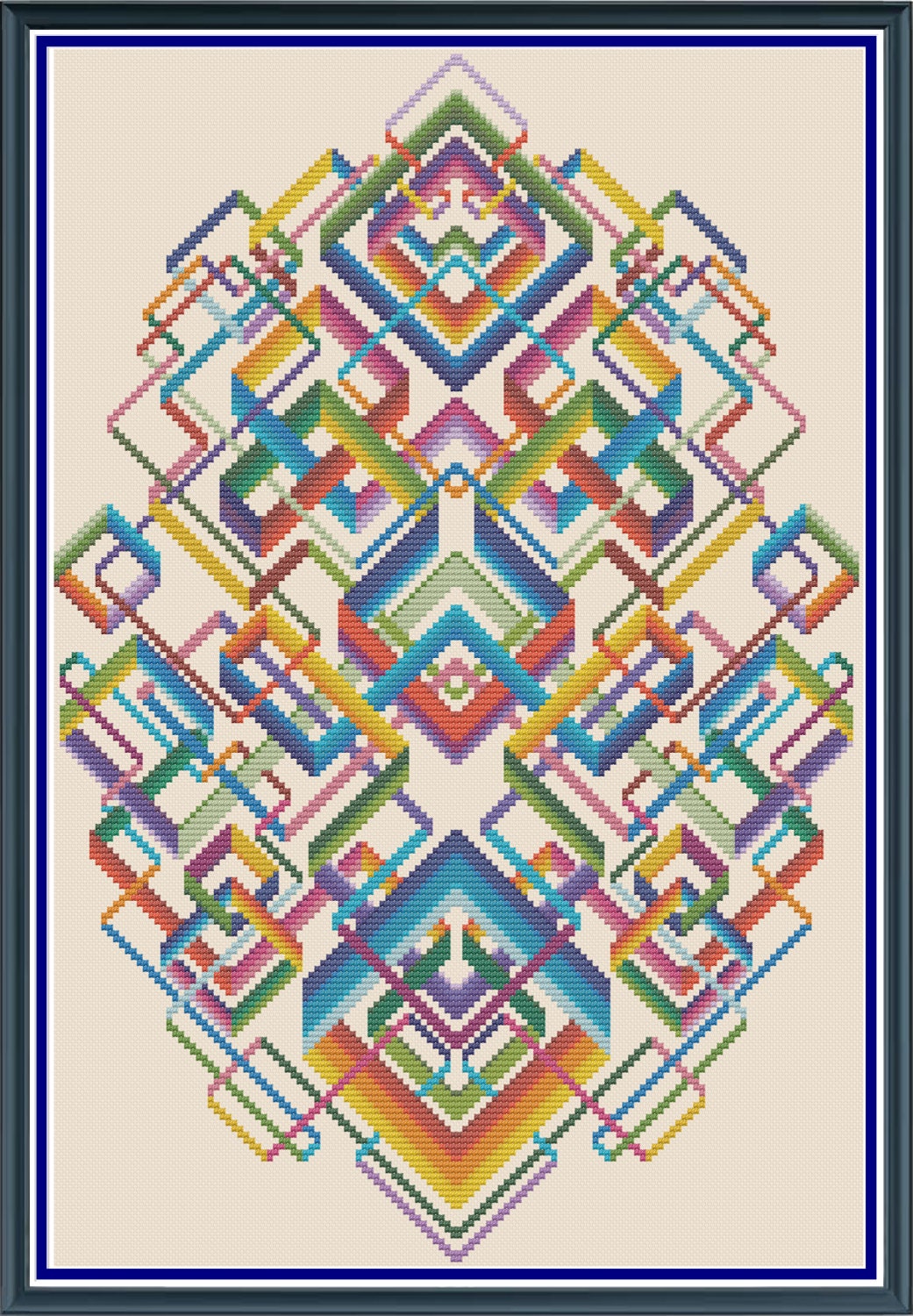 Geometric 1 Rainbow Ribbons Counted Cross Stitch Pattern - Etsy