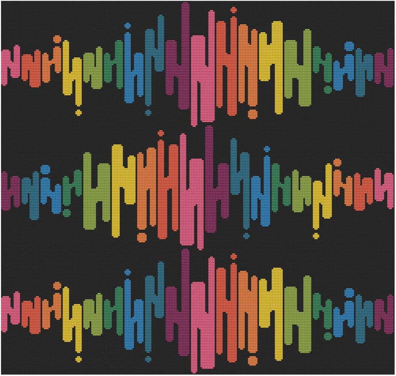 Abstract 3 - Rainbow Conga - Counted Cross Stitch Pattern (x-stitch PDF ...