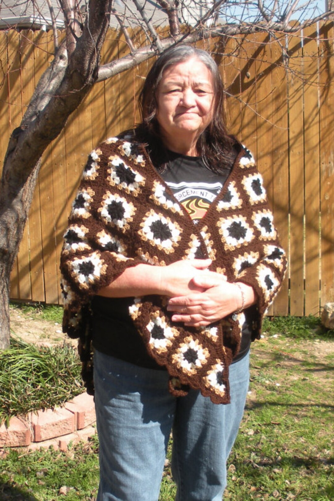 Granny Square Shawl - Made to Order, Choose Colors /size! - Etsy