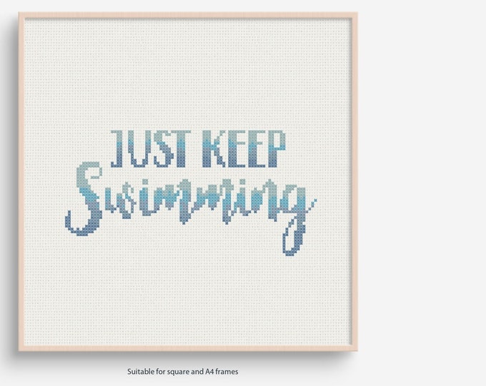 Just Keep Swimming Cross Stitch Pattern PDF - Etsy