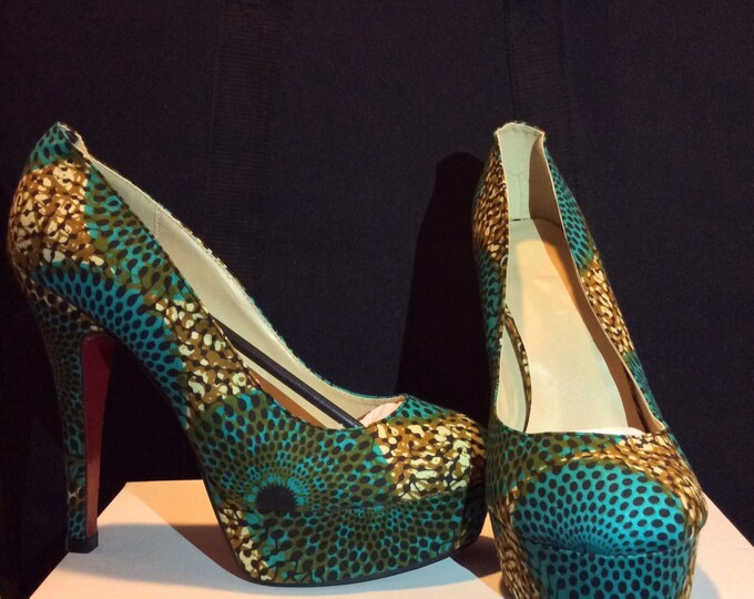 Ankara Covered Heels - African Pumps, Ankara Pumps, African Shoes ...