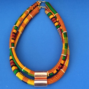 ONE Ankara Rope Necklace Tribal Necklace - Statement Necklace - Cotton ...