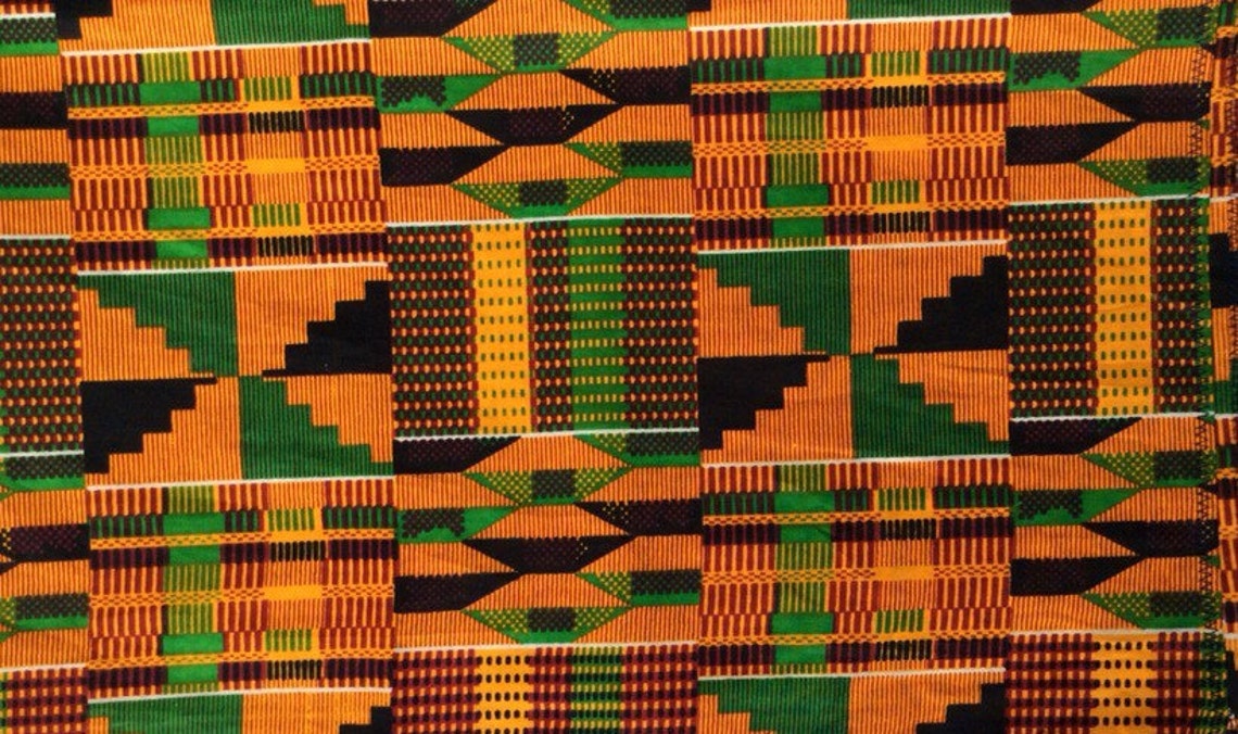 Kente head wrap with matching earrings Kente Natural Hair | Etsy