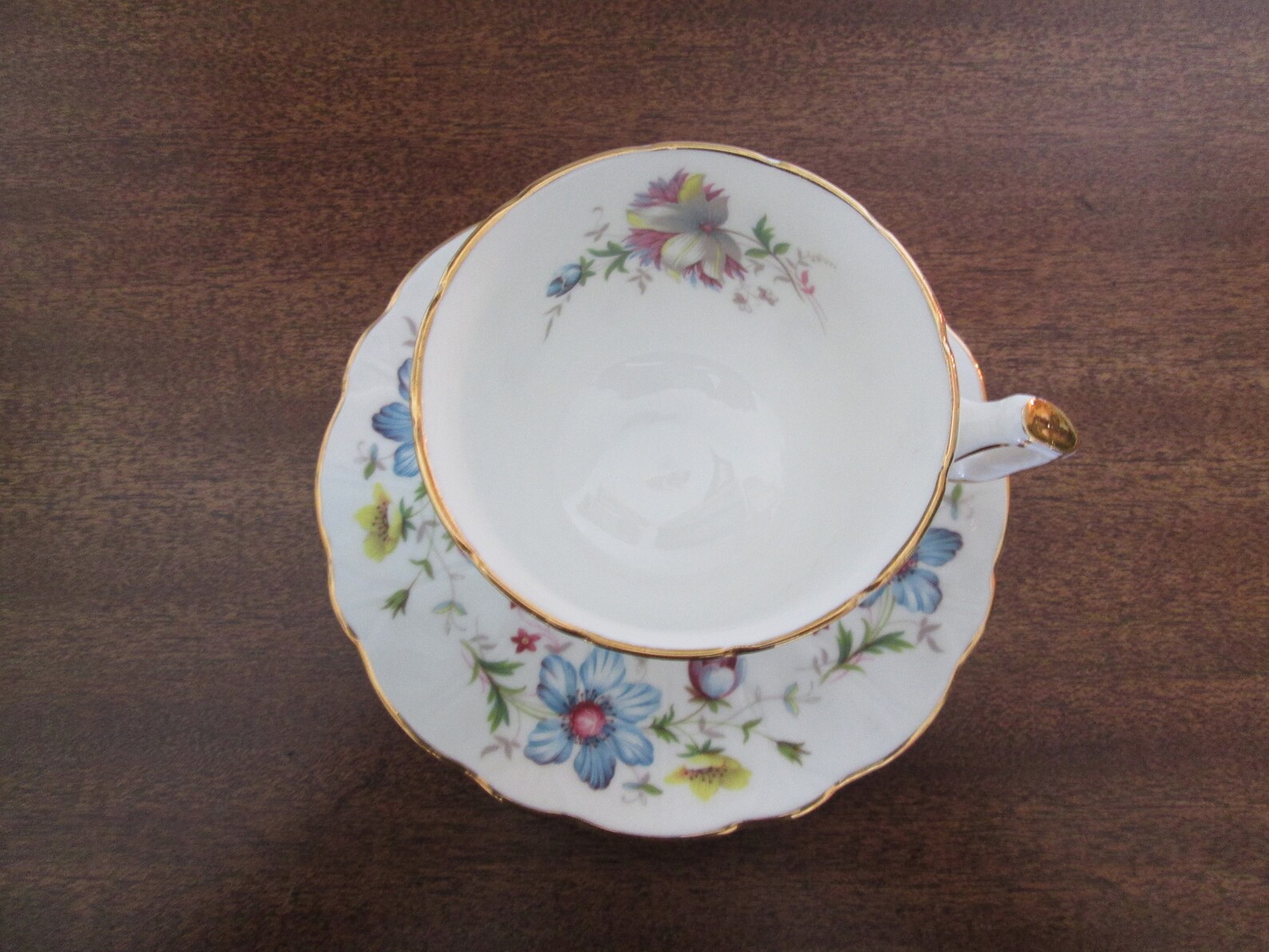 Aynsley Teacup and Saucer/wildflowers/blue Flower Teacup and Saucer ...
