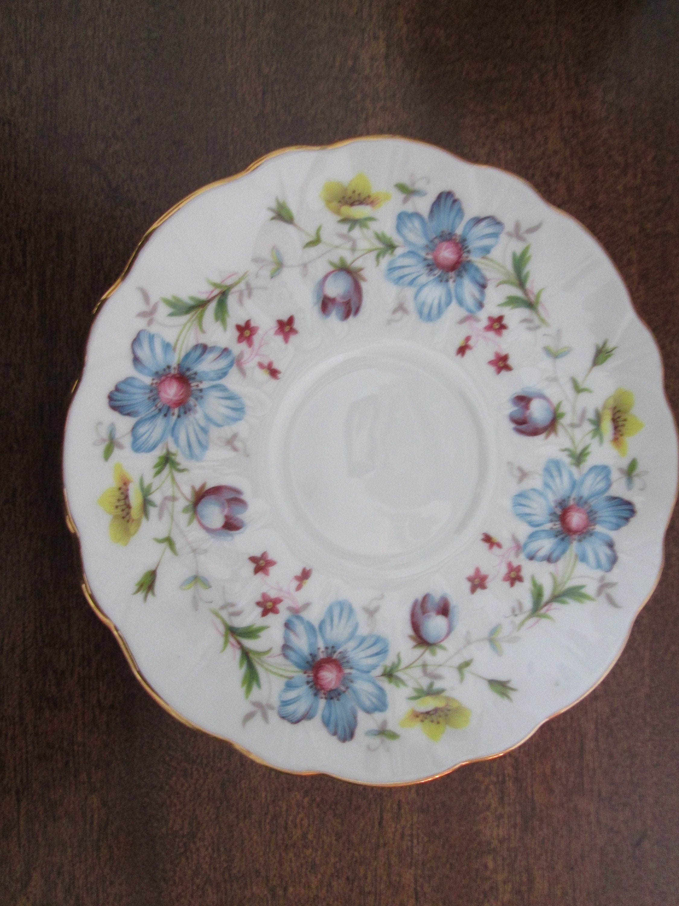Aynsley Teacup and Saucer/wildflowers/blue Flower Teacup and Saucer ...
