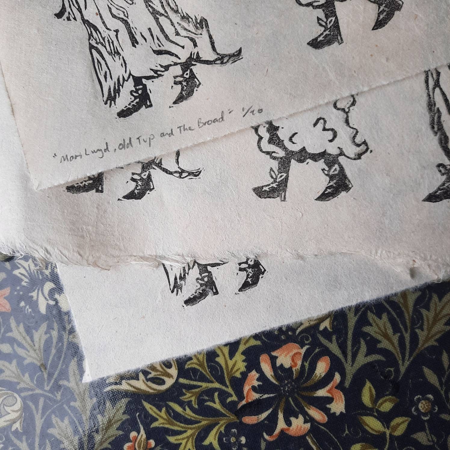 Handmade Linocut Print Mari Lwyd Old Tup and the Broad - Etsy