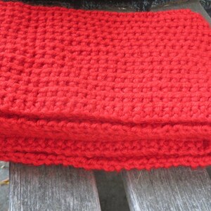 Red Knit Scarf, Rib Knit, 72 Inches, Plain Red Scarf - Etsy