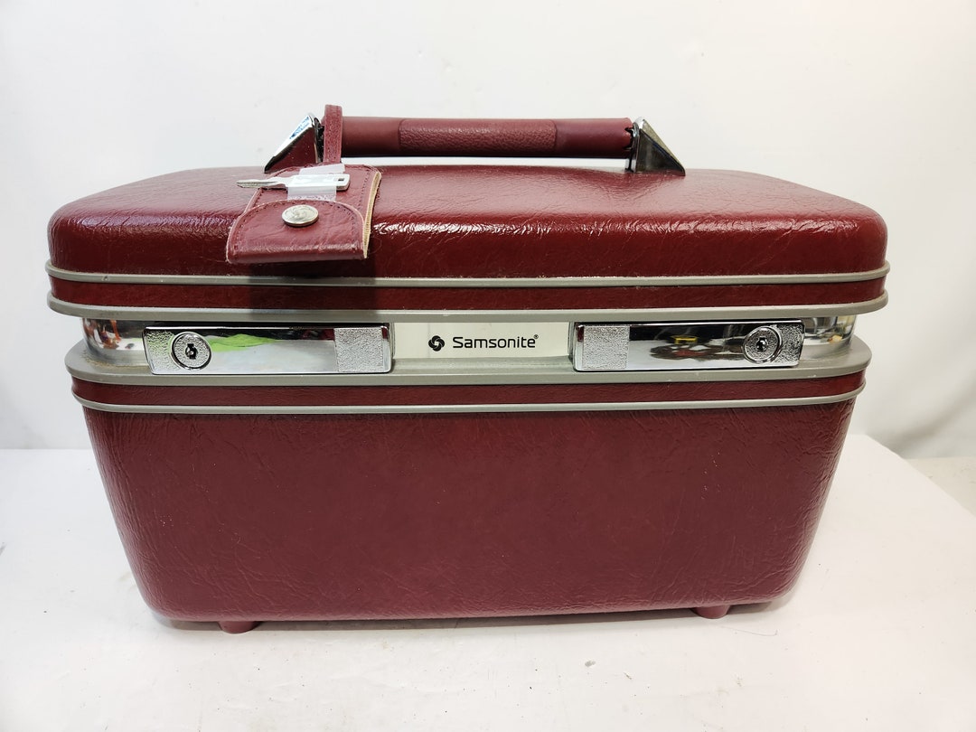 Vintage SAMSONITE PROFILE II Train Case Cosmetic Suitcase Dark Red ...