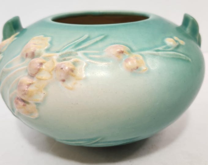 Roseville Pottery Ixia Pattern Rose Bowl #326-4”, Green, C. 1937 ...