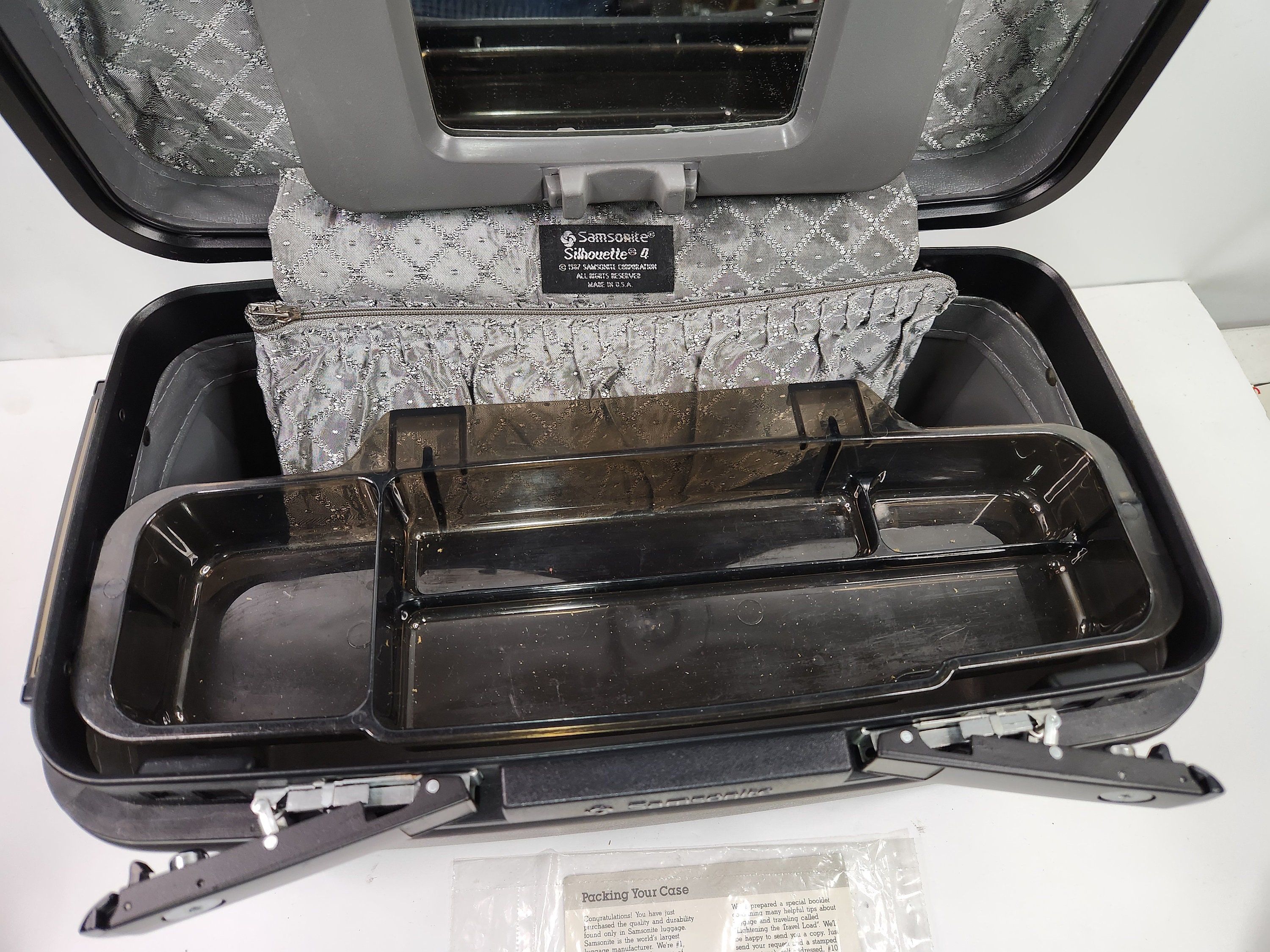 1970s Vintage Samsonite Train Case Black Top Handle Hard Case Travel ...