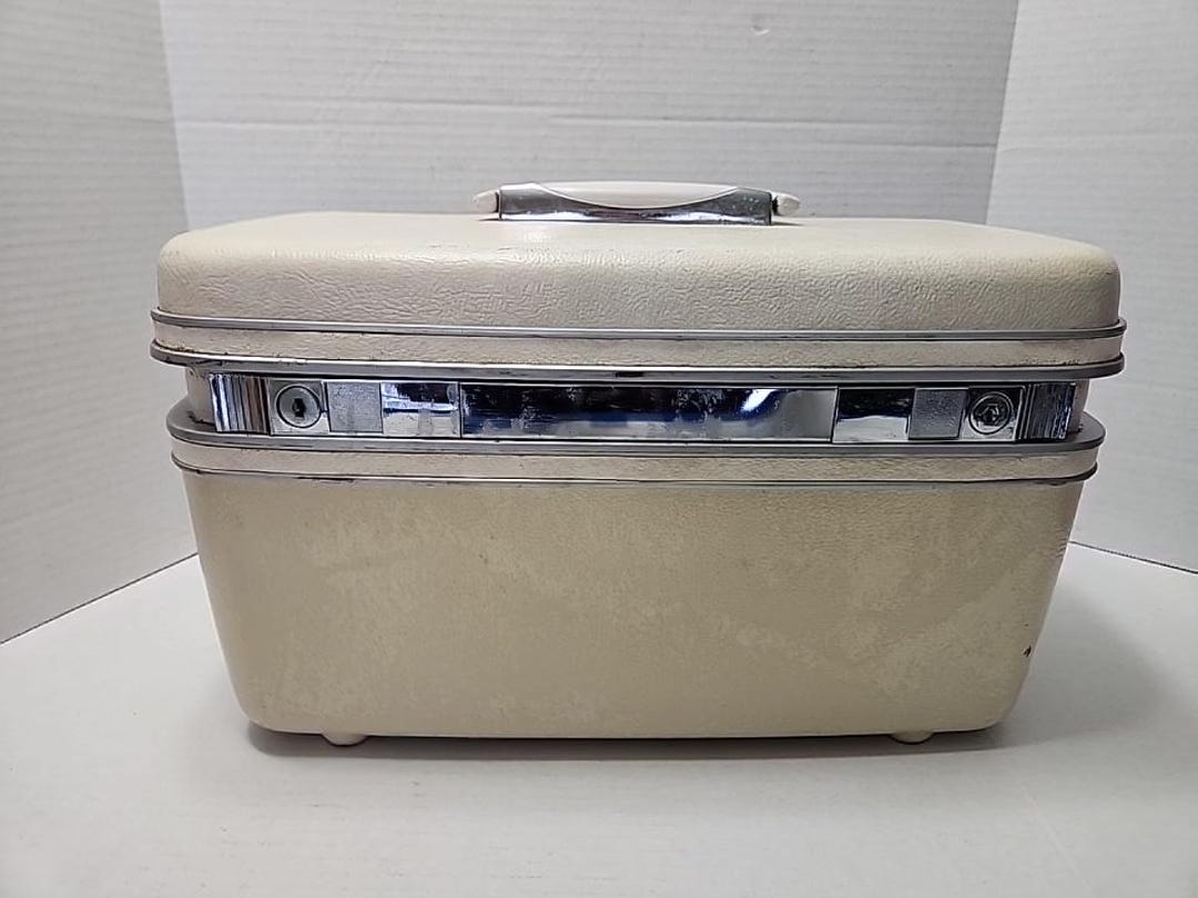 1980s Vintage Samsonite Train Case off White Top Handle Hard Case ...
