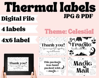 Celestial Label Template - Etsy