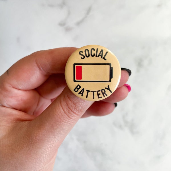 Social Battery Badge - Etsy