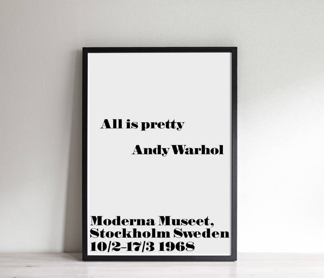 Andy Warhol "all is Pretty" Print Wall Art-digital Files-instant ...