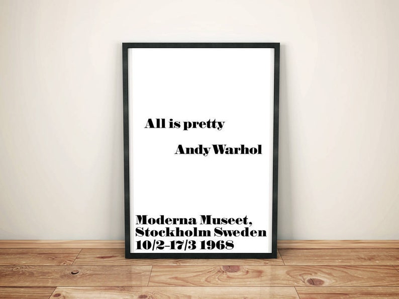 Andy Warhol "all is Pretty" Print Wall Art-digital Files-instant ...