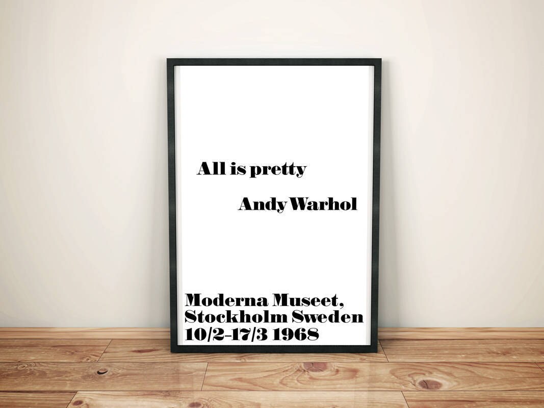 Andy Warhol "all is Pretty" Print Wall Art-digital Files-instant ...