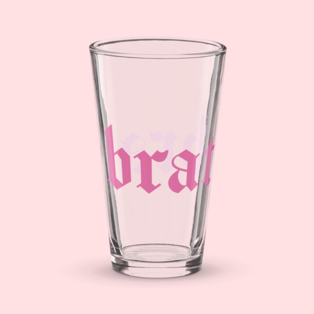 Brat Pint Glass Cup, Beer Wine Can Glass, Trendy Iced Coffee Glass ...