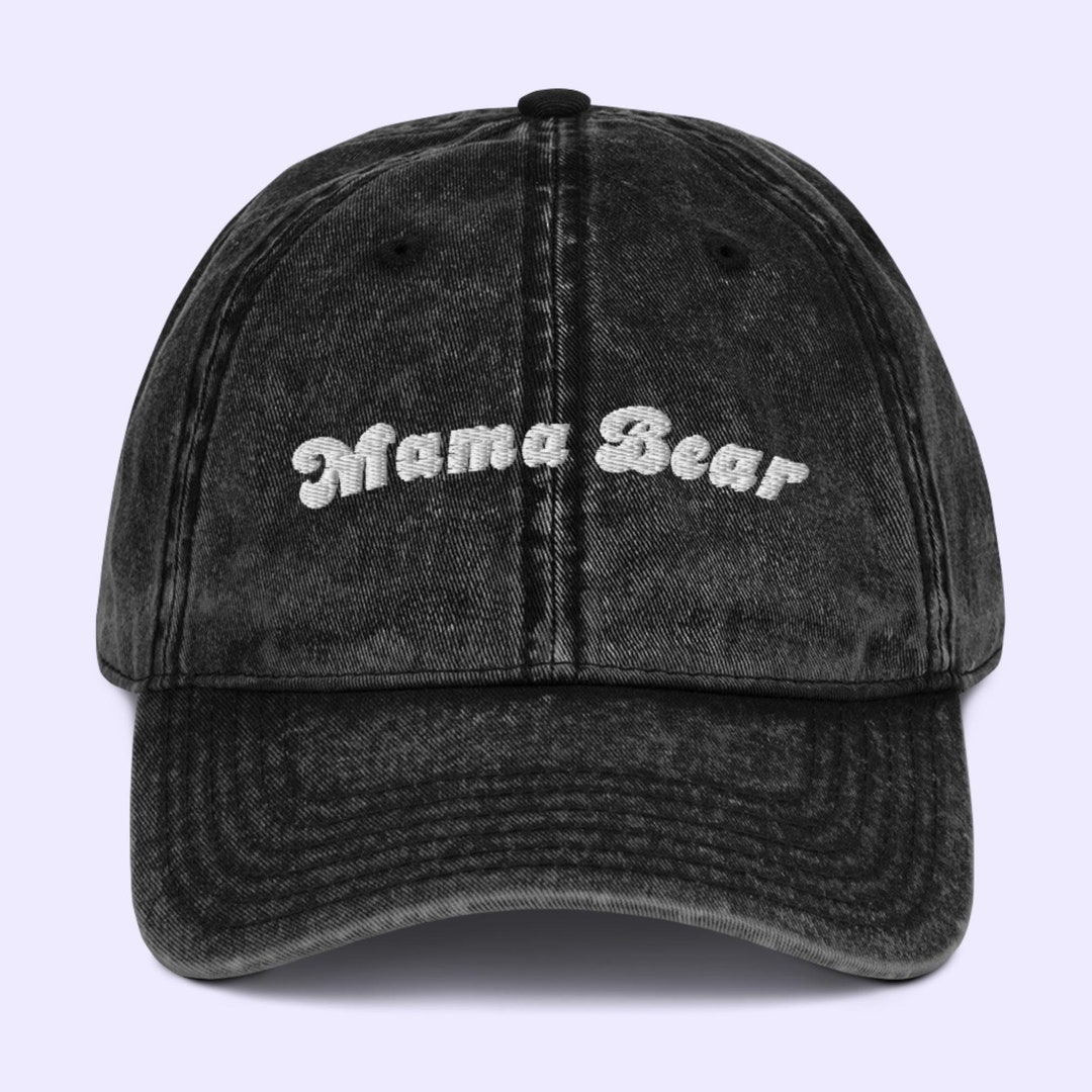 Mama Bear Baseball Cap Embroidered Mom Hat Vintage Hat Cotton Denim Dad ...