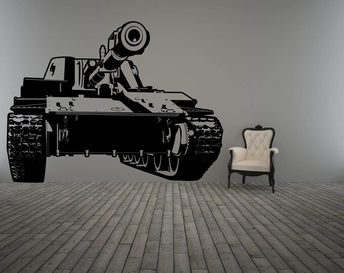 US Army Military Heavy War Tank Removable Wall Window Nursery Home ...