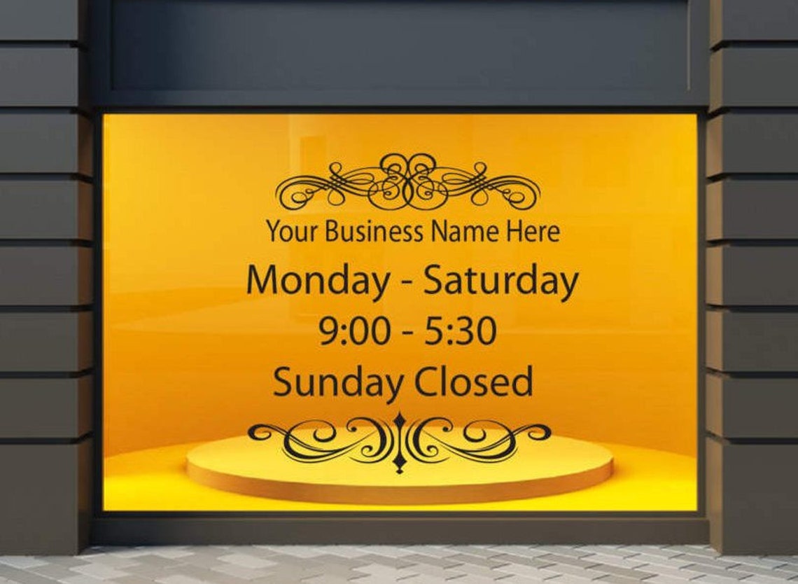 Custom Outdoor Store Hours Vinyl Decal Sticker All-season - Etsy